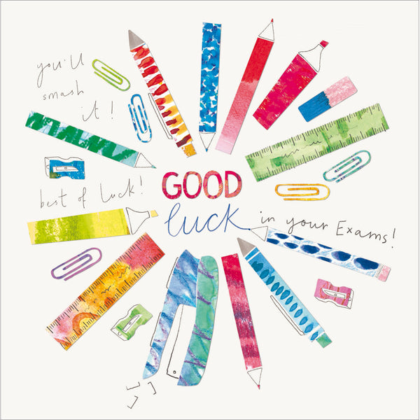 Stationery Good Luck in Exams Card - Penny Black