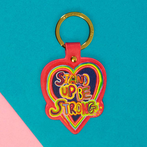 Arthouse Unlimited Stand Up Be Strong Keyring - Penny Black