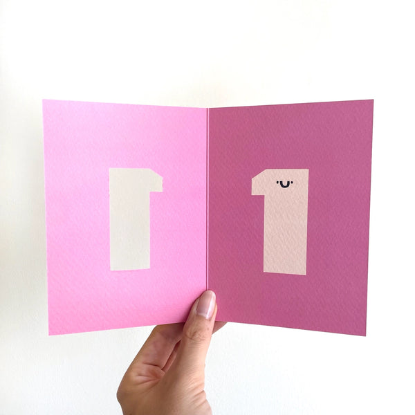 Number One Cute Cut Out First Birthday Card - Penny Black