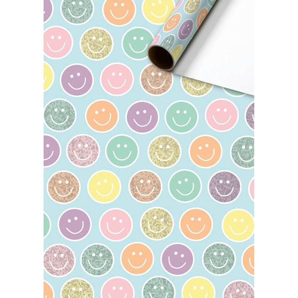 Nea Pastel Smileys Gift Wrapping Paper Roll - Penny Black