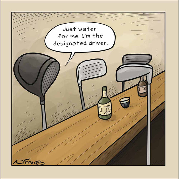 Designated Driver Funny Golf Card - Penny Black