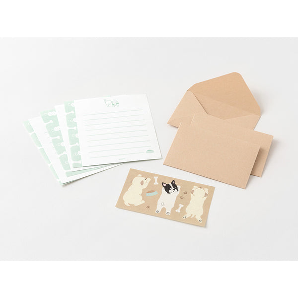 Midori Mini Letter Writing Paper & Envelope Set - Hungry Dog - Penny Black