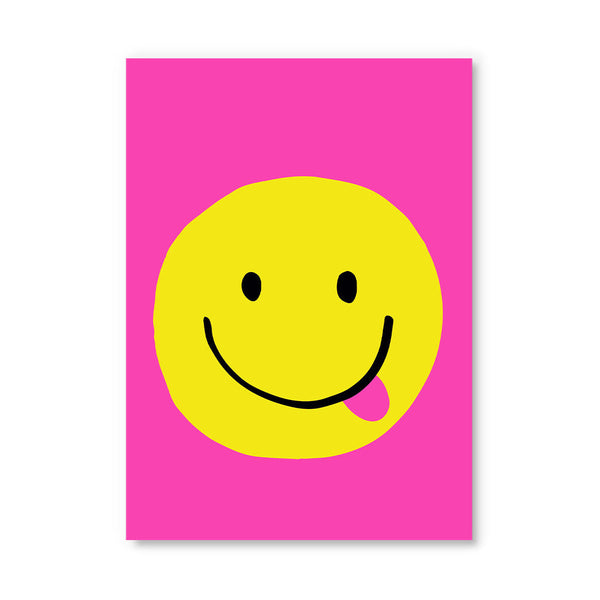 Cheeky Smiley Face Postcard - Penny Black