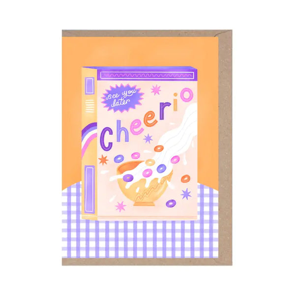 Cheerio Breakfast Leaving Card - Penny Black