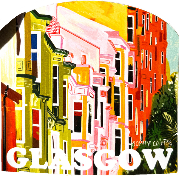 Glasgow Tenements Arch Sticker - Penny Black