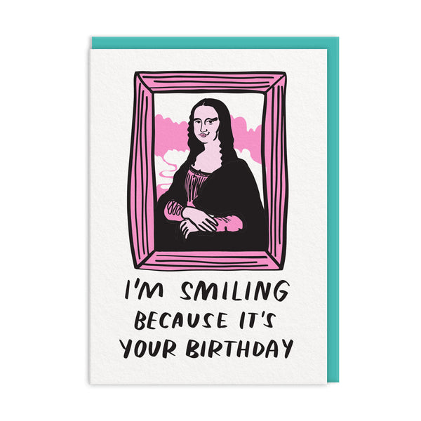 Mona Lisa Smiling Birthday Card - Penny Black