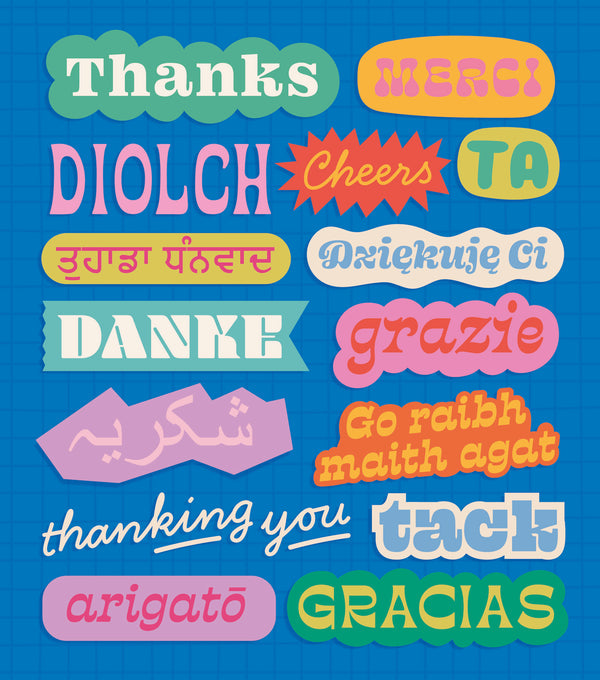 Multi Language Thank You Card - Penny Black