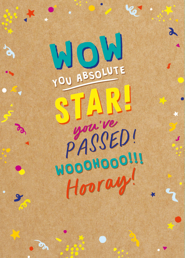Wow You Absolute Star Exam Congratulations Card - Penny Black