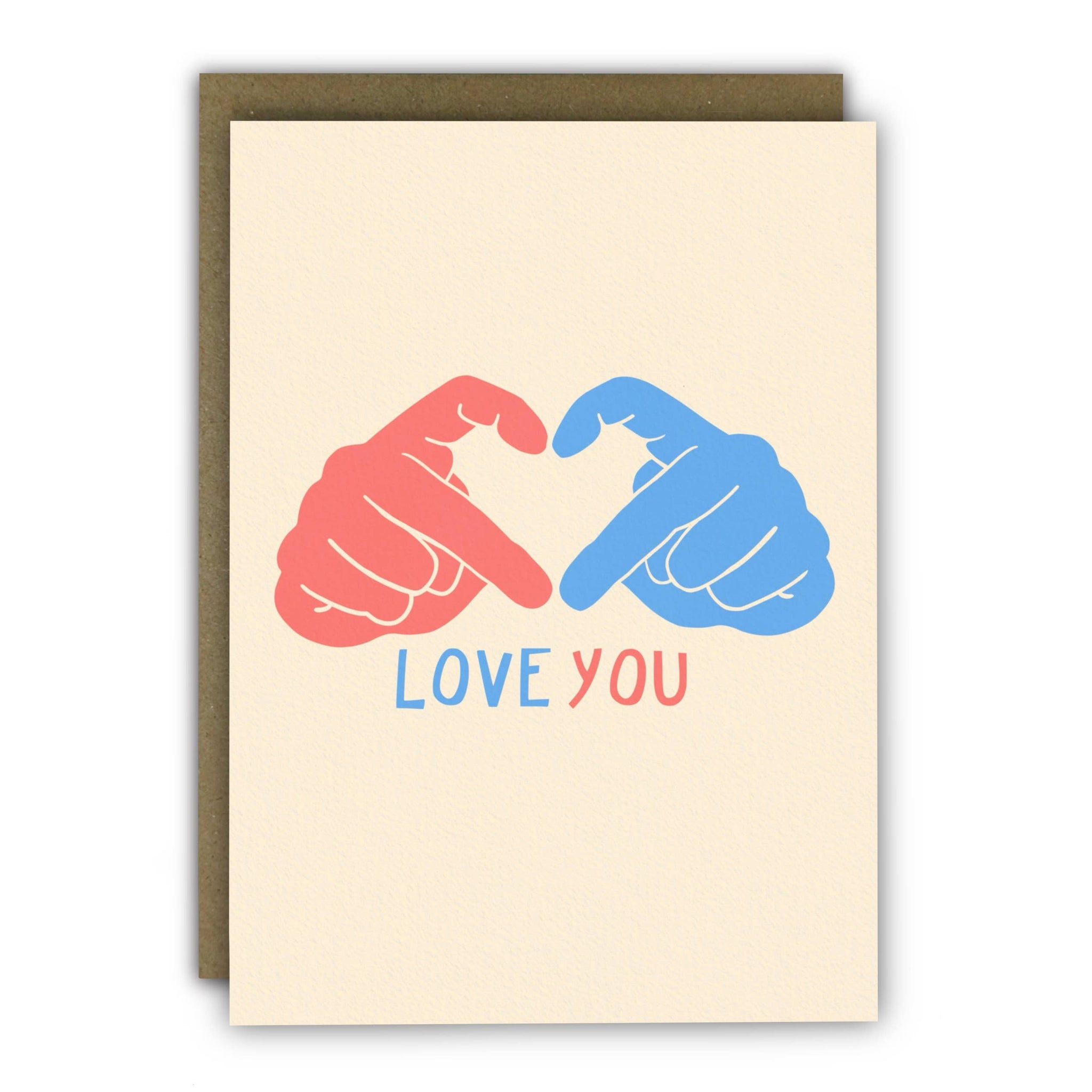 Love You Heart Hand Sign Valentine's Day Card - Penny Black