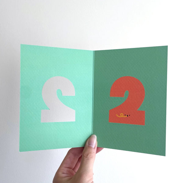Number Two Cute Cut Out Second Birthday Card - Penny Black