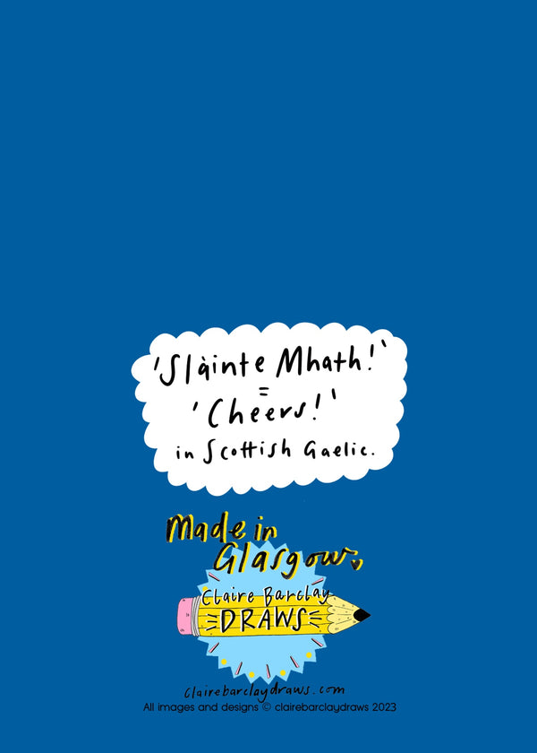 Slainte Mhath Scots Gaelic Celebratory Card - Penny Black