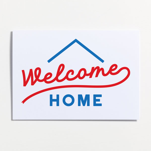 Welcome Home Typographic Card - Penny Black