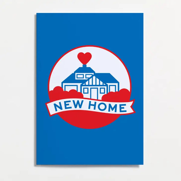 New Home Stamp Typographic Card - Penny Black